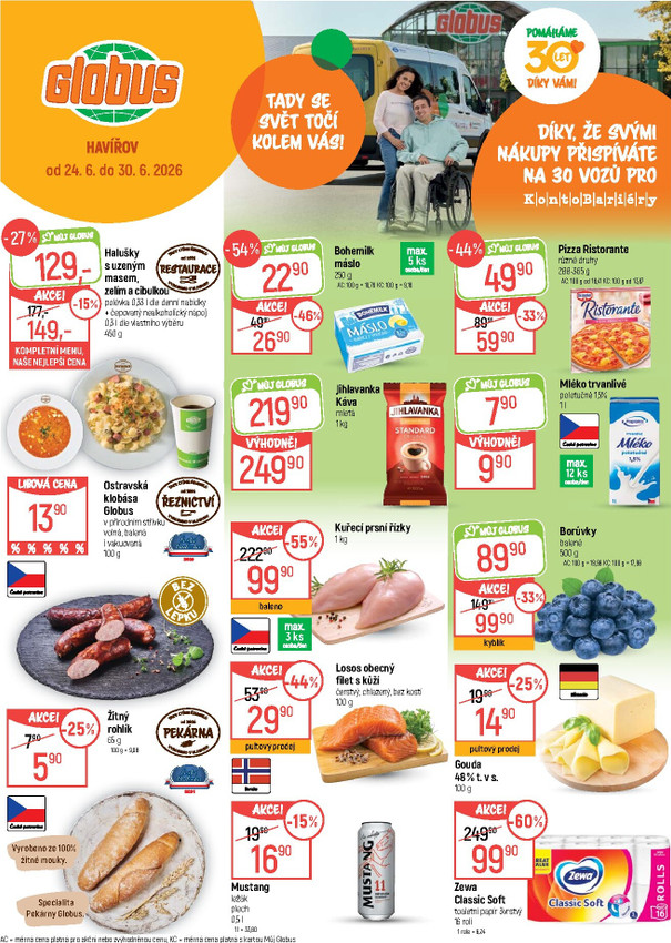 Globus leták aktuální od středy 24. 6. do úterý 30. 6. 2026