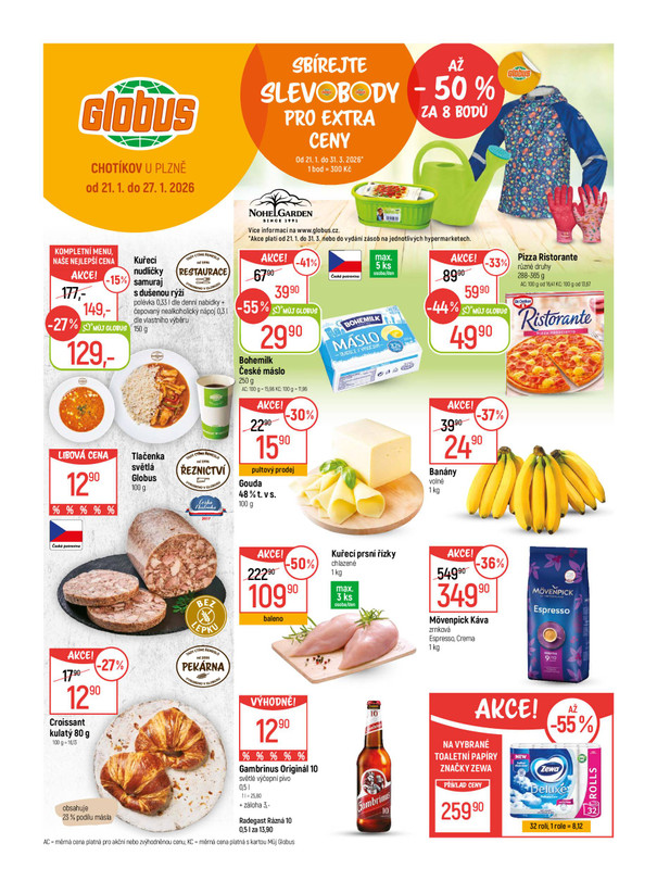 Globus leták aktuální od středy 21. 1. do úterý 27. 1. 2026