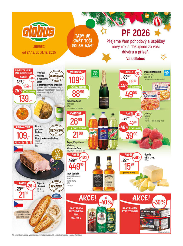 Globus leták aktuální od soboty 27. 12. do středy 31. 12. 2025