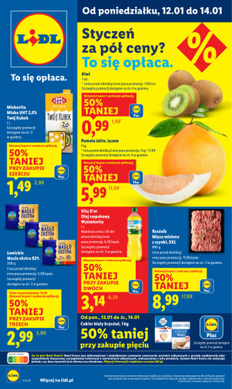 Lidl gazetka aktualna od poniedziałku 12. 1. do środy 14. 1. 2026