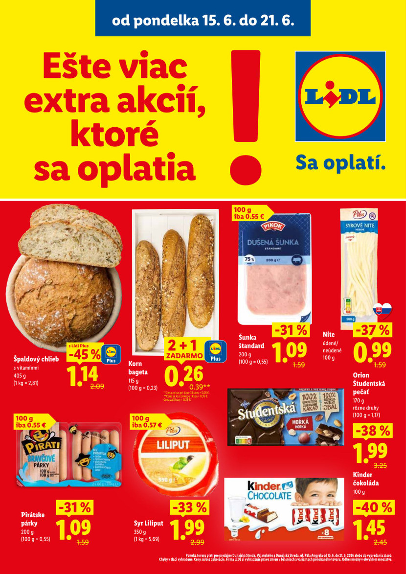 Lidl leták aktuálny od pondelka 15. 6. do nedele 21. 6. 2026